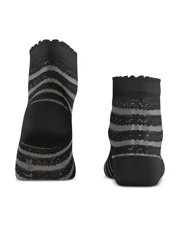 Falke Border Lace Short Socks - Black