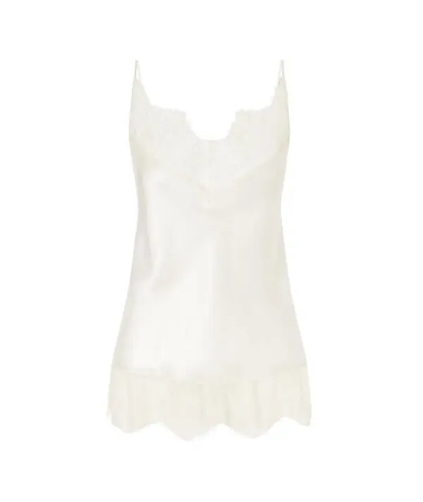 Carine Gilson Lace-trimmed Silk-satin Camisole - Neutrals