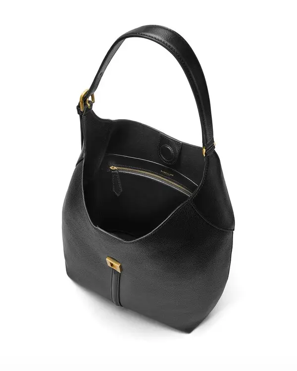 DEMELLIER Large Leather Bucket Bag - Black