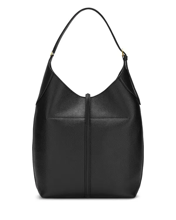DEMELLIER Large Leather Bucket Bag - Black