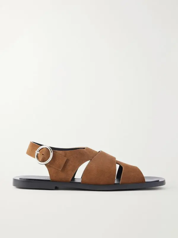 Proenza Schouler Capri Fisherman Suede Sandals - Neutrals