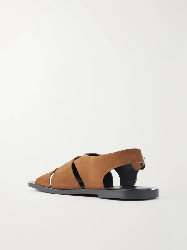 Proenza Schouler Capri Fisherman Suede Sandals - Neutrals