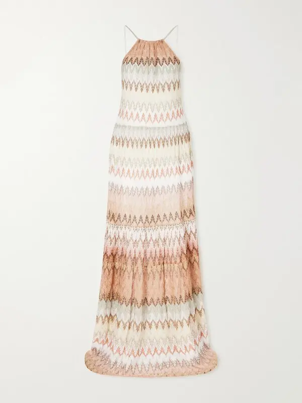 Missoni Striped Metallic Crochet-knit Maxi Dress - Multi