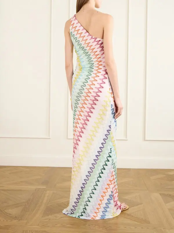 Missoni Striped Metallic Crochet-knit Maxi Dress