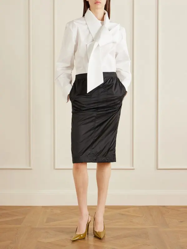 Saint Laurent Woven Midi Skirt