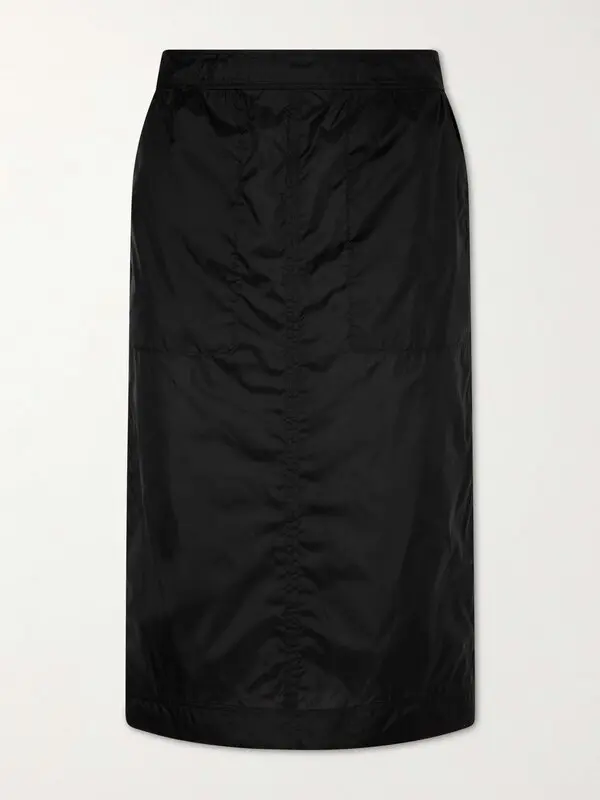 Saint Laurent Woven Midi Skirt - Black