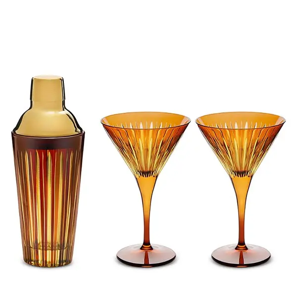 L'Objet Prism Cocktail 3 Piece Set - Amber