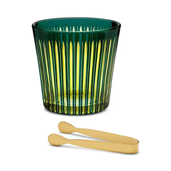 L'Objet Prism Ice Bucket & Tongs - Green