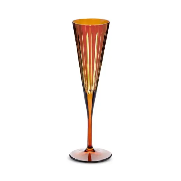 L'Objet Prism Champagne Flutes, Set Of 4 - Amber