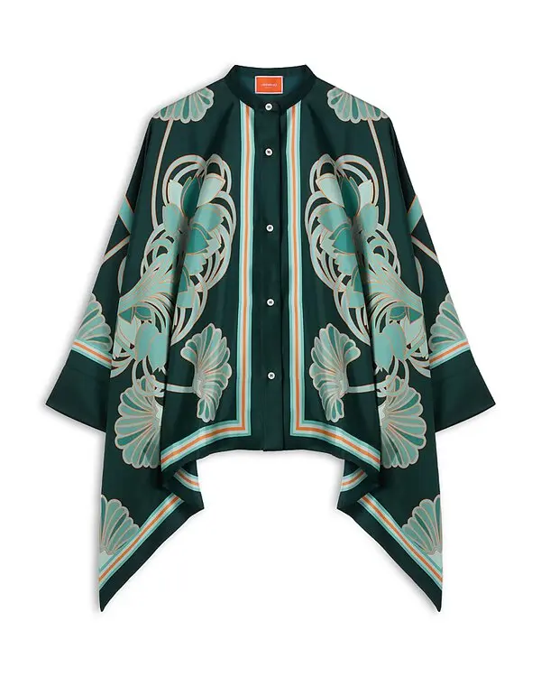 La DoubleJ Foulard Silk Shirt - Blooming Tulip Placée