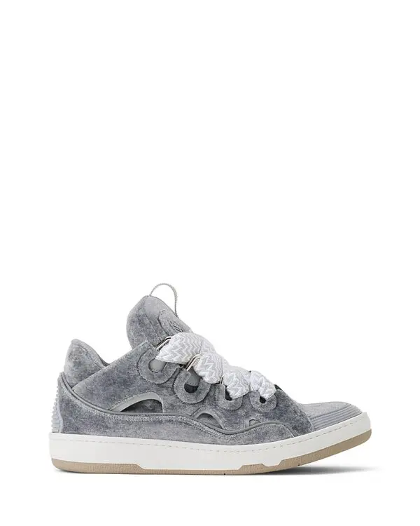 LANVIN Curb Sneakers In Jersey And Suede - Grey/grey