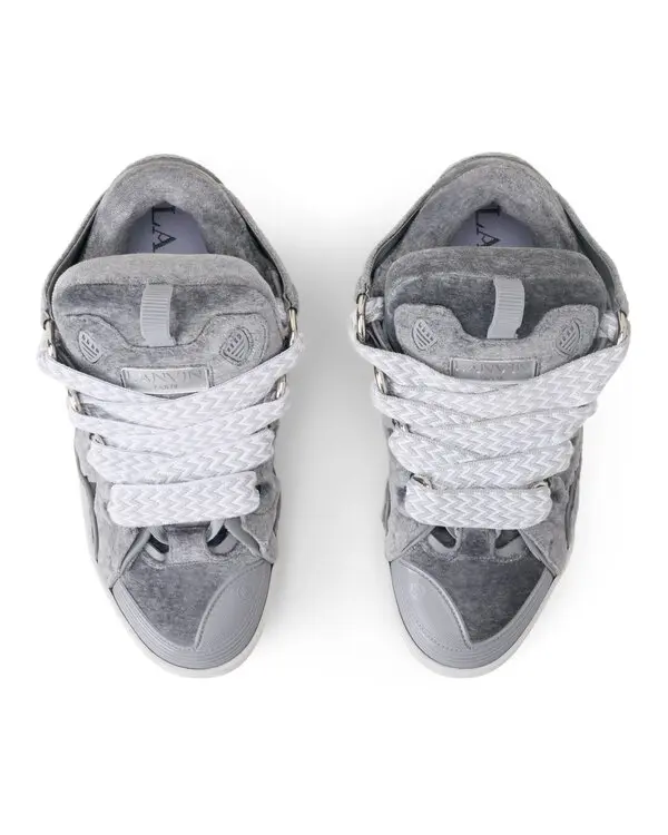 LANVIN Curb Sneakers In Jersey And Suede - Grey/grey