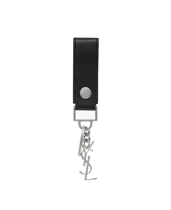 Saint Laurent Cassandre Key Ring - Black