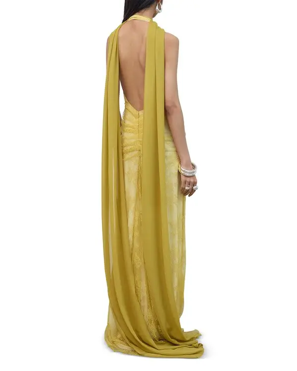 DE LA VALI Amora Backless Maxi Dress - Yellow