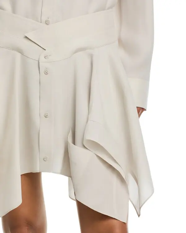 Alexander Wang Cut-off Double Shirt Dress - Ash White