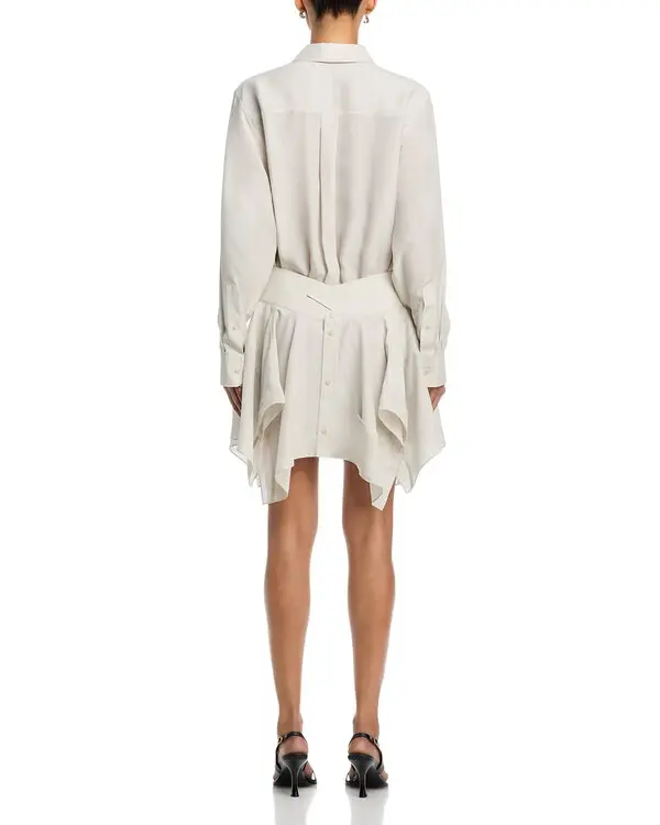 Alexander Wang Cut-off Double Shirt Dress - Ash White