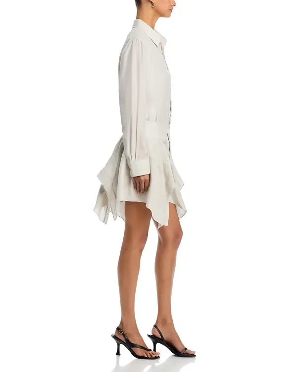 Alexander Wang Cut-off Double Shirt Dress - Ash White