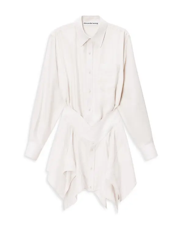 Alexander Wang Cut-off Double Shirt Dress - Ash White