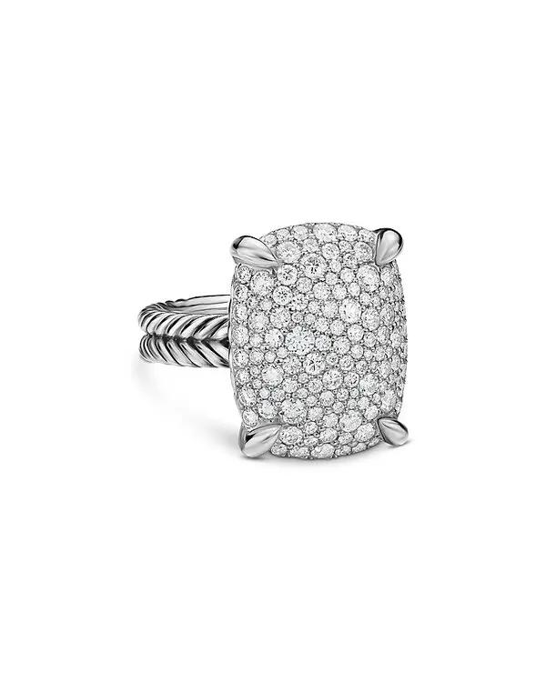 David Yurman Chatelaine Elongated Diamond Ring - Silver