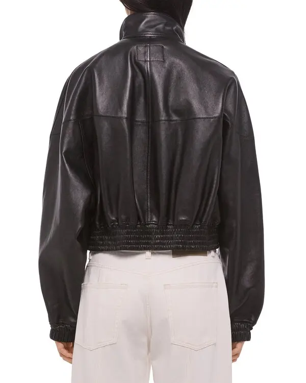 Helmut Lang Bond Leather Bomber Jacket - Black/black