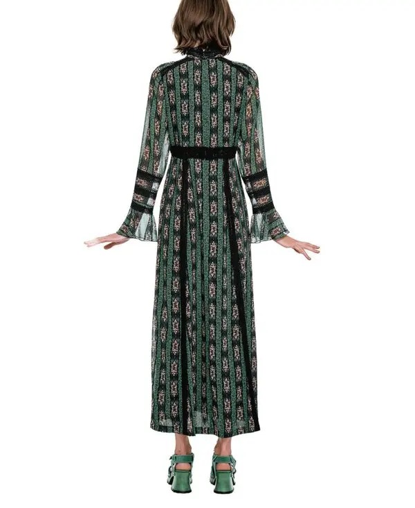 Anna Sui Cameo Stripe Print Maxi Dress