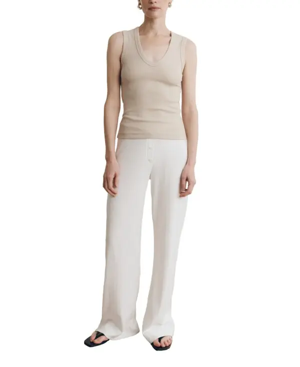 VIR VITA Pointelle Lounge Pant - Coconut