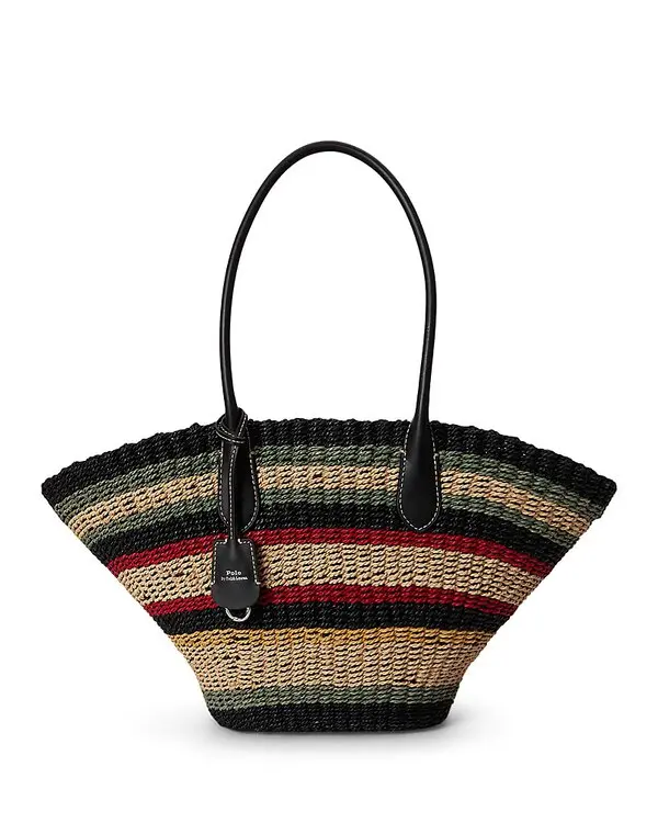 Polo Ralph Lauren Bellport Raffia Basket Tote - Stripe