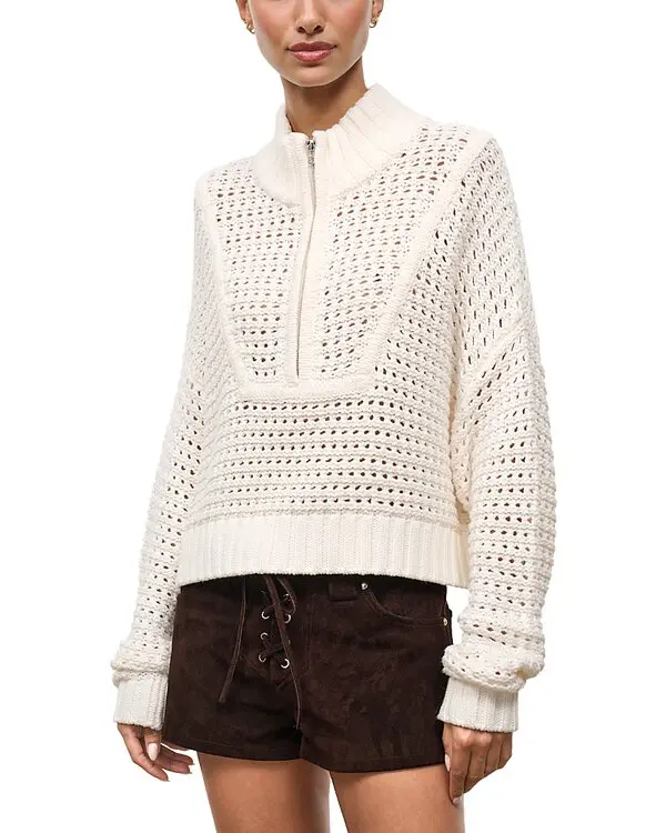 Staud Hampton Open Knit Sweater - Ivory