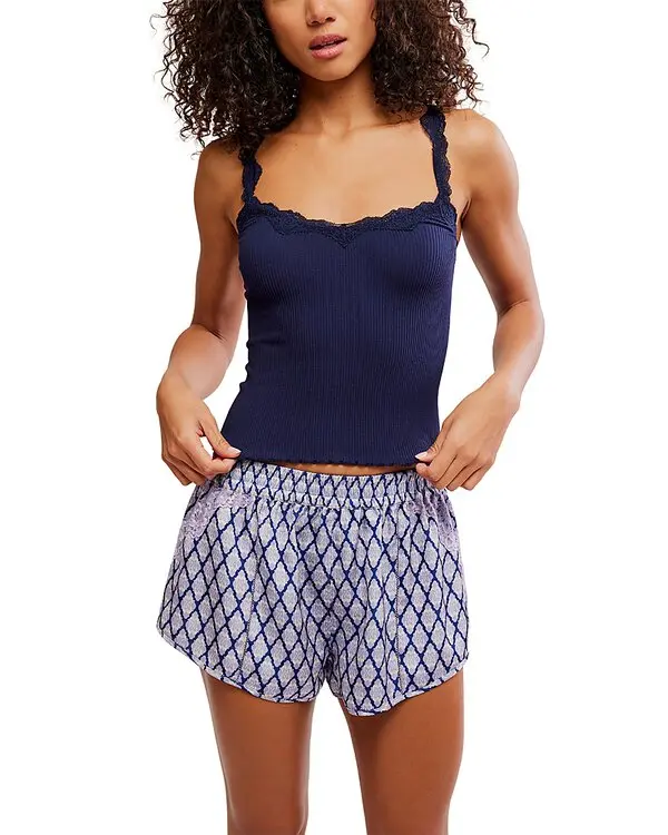 Free People Spring Fever Cami With Lace Trim - Peacoat