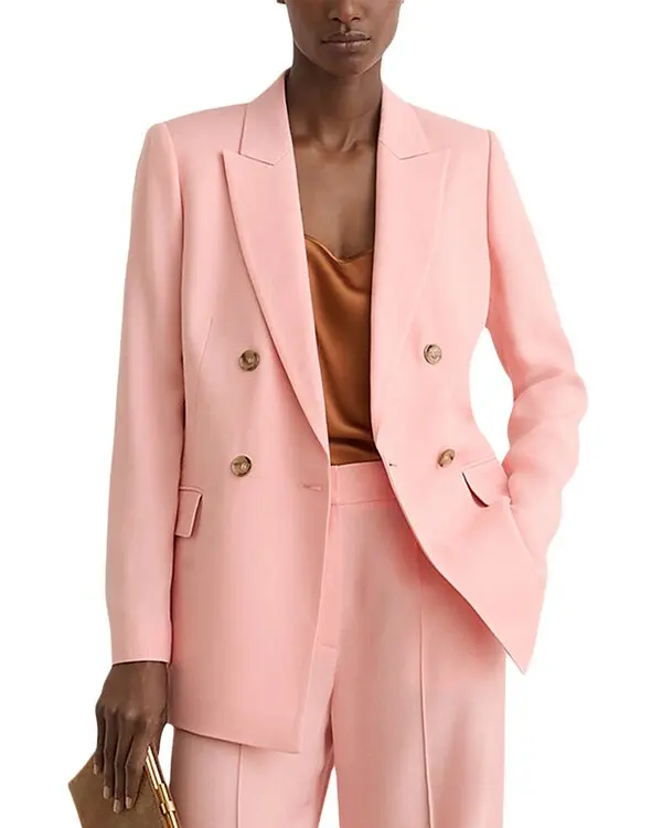REISS Magda Double Breasted Suit Jacket - Pink