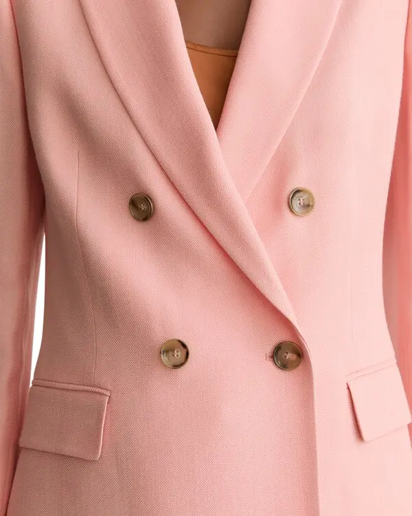 REISS Magda Double Breasted Suit Jacket - Pink