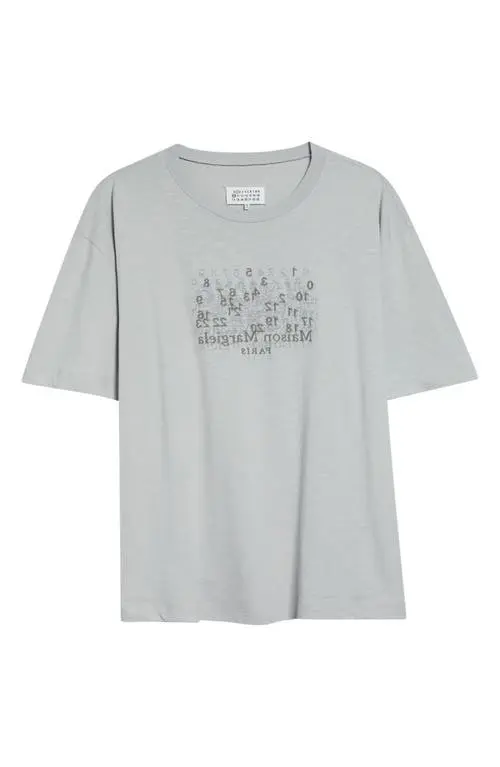 MAISON MARGIELA Numerical Logo Embroidered Graphic T-shirt - Pearl Grey