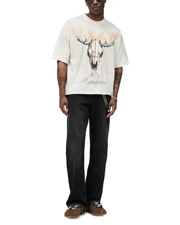 REPRESENT British Cowboys Logo Graphic Tee - Ecru