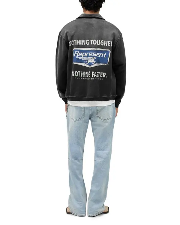REPRESENT Quarter Zip Logo Sweatshirt - Black