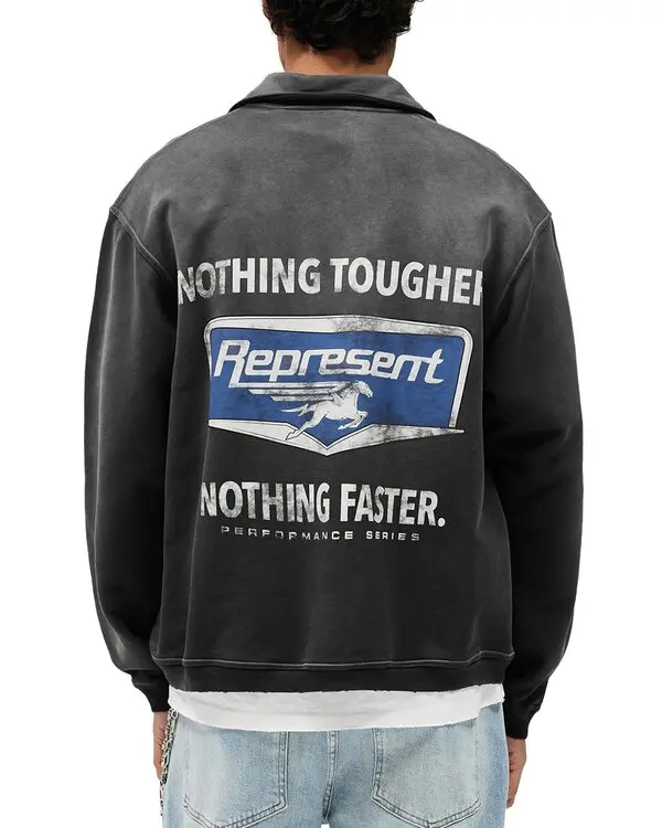 REPRESENT Quarter Zip Logo Sweatshirt - Black