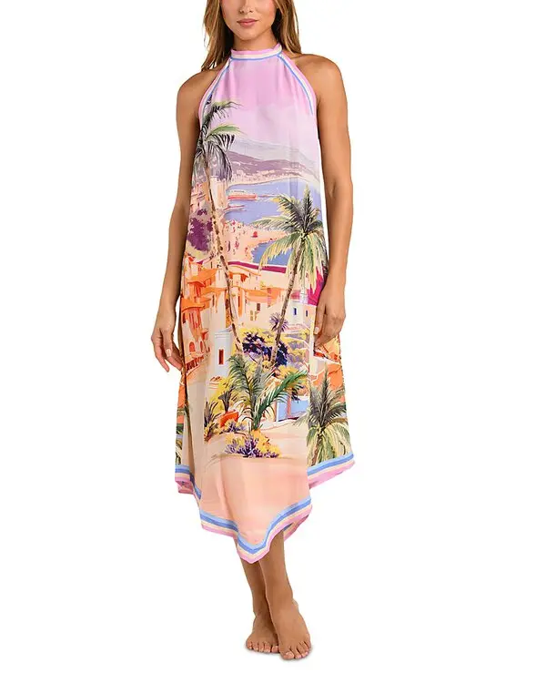 L'Agence Elise Postcard Print Cover Up Dress - Multi
