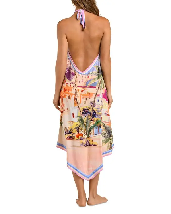 L'Agence Elise Postcard Print Cover Up Dress