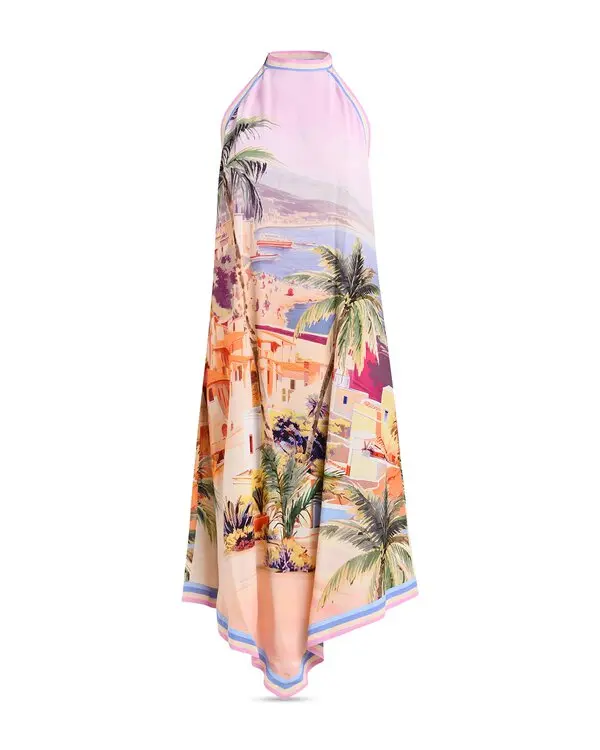 L'Agence Elise Postcard Print Cover Up Dress