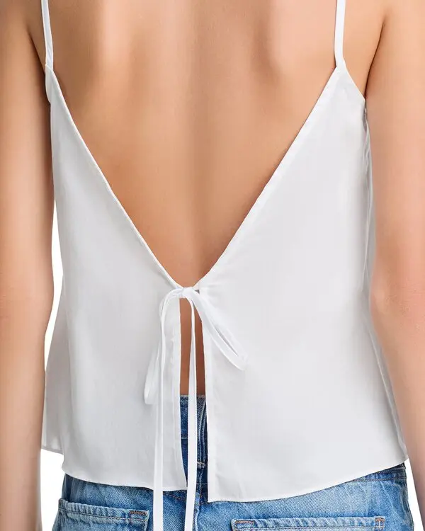 LESET Yoko Tie Back Top - White