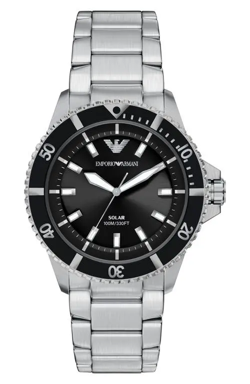 Emporio Armani World Explorer Solar Bracelet Watch - Silver