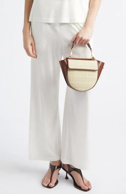 WANDLER Hortensia Mini Handbag - Beige Raffia