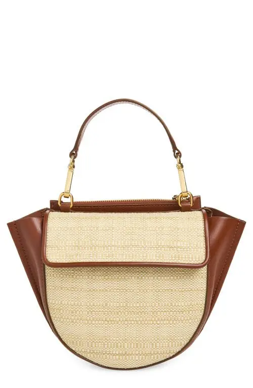 WANDLER Hortensia Mini Handbag - Beige Raffia