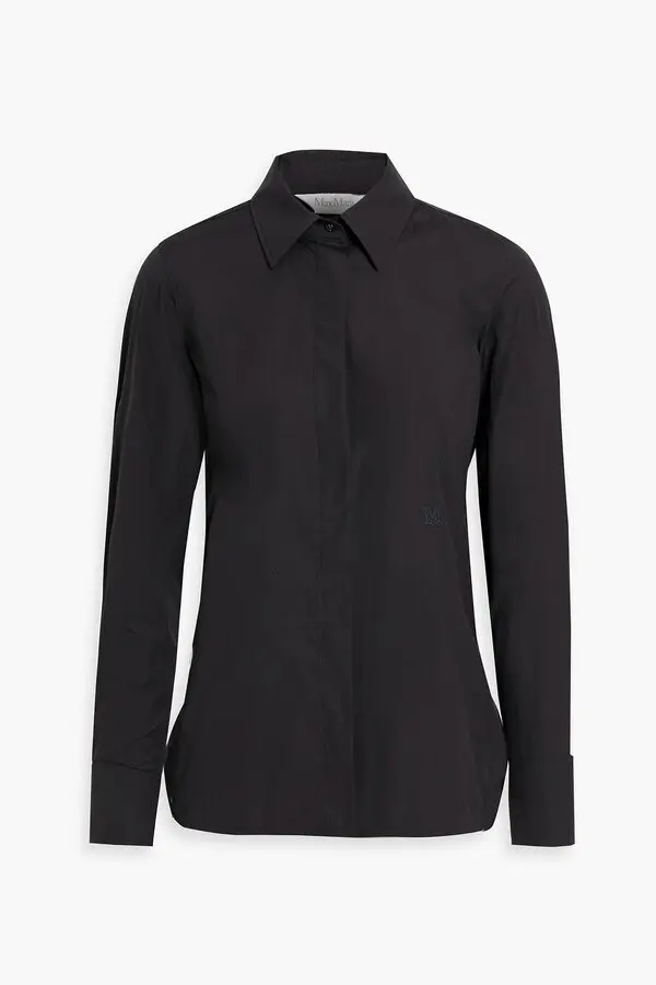 Max Mara Knut Cotton-blend Poplin Shirt - Black