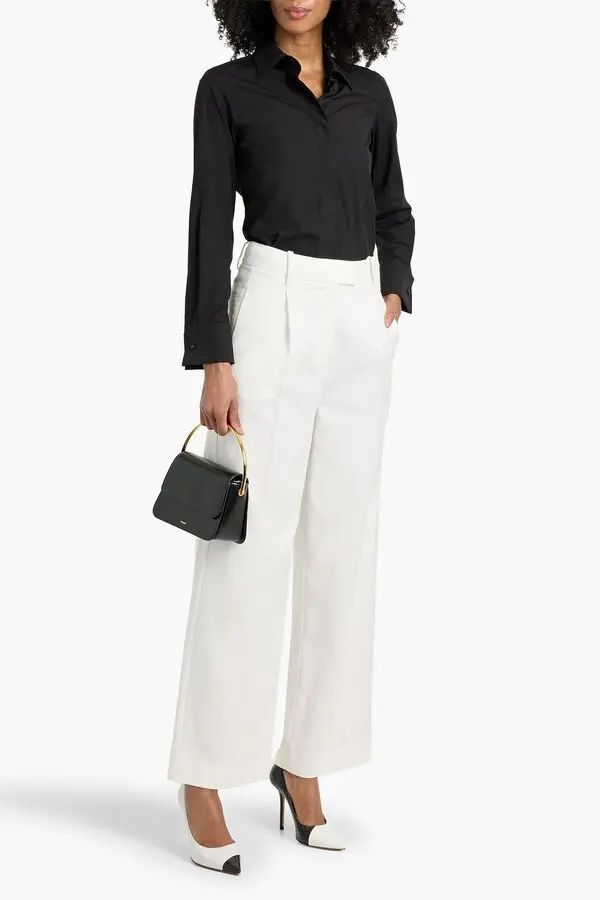 Max Mara Knut Cotton-blend Poplin Shirt - Black