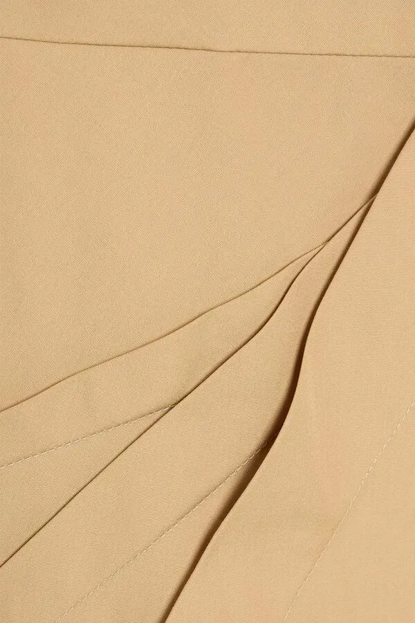 Max Mara Agrume Pleated Cotton-poplin Midi Wrap Dress - Sand