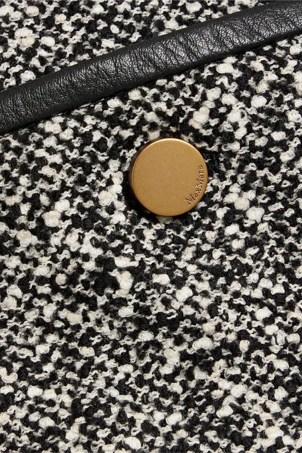 Max Mara Demien Leather-trimmed Tweed Jacket - Black