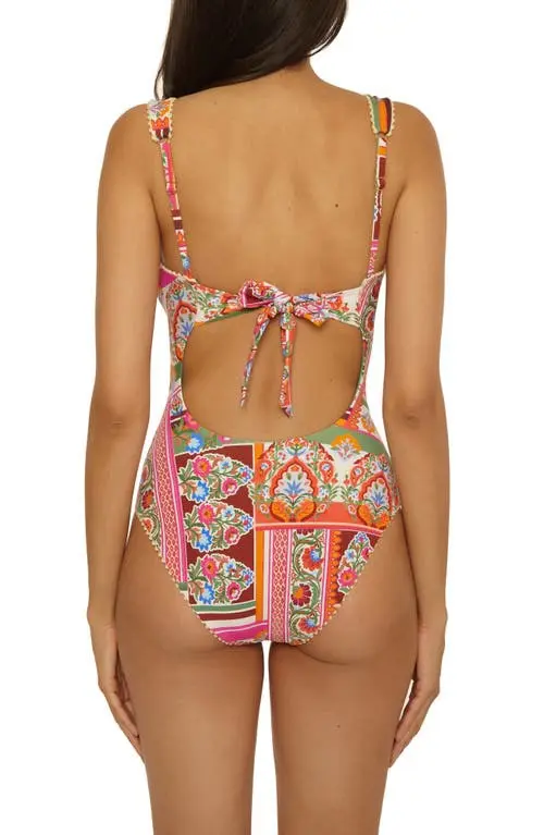 Lucky Brand Verona Tile Print One-piece Swimsuit