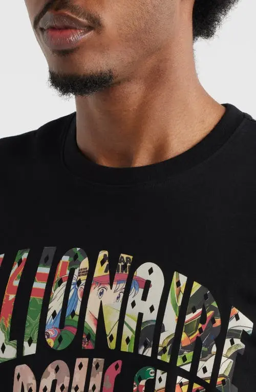 BILLIONAIRE BOYS CLUB Curve Collage Cotton Graphic T-shirt - Black