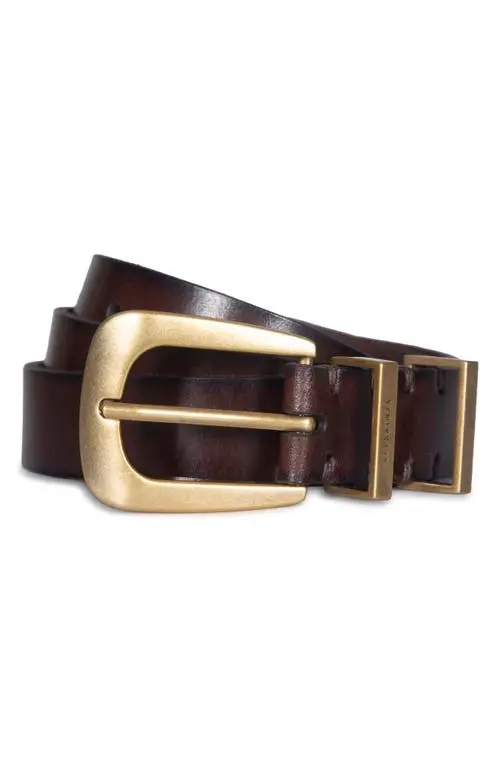 ALLSAINTS Calfskin Leather Belt - Brown
