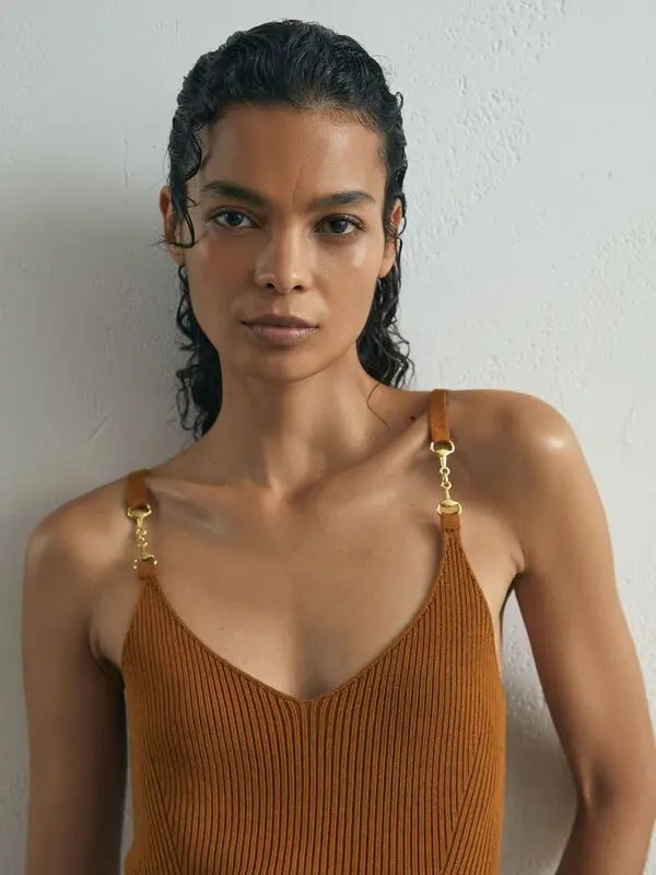 ATELIER Silk-blend Rib-knit Cami